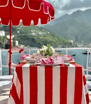 SUMMERILL & BISHOP Linen Stripe Tablecloth