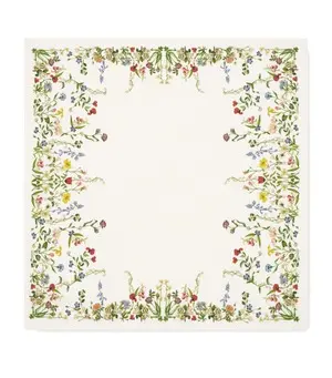 SUMMERILL & BISHOP Linen Botanical Wildflower Napkin - White