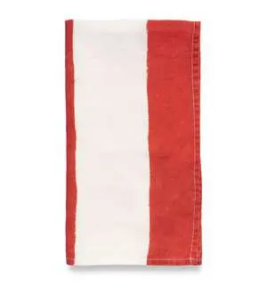 SUMMERILL & BISHOP Linen Stripe Napkin - Red