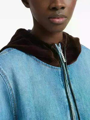 Marni Velvet-trimmed Denim Jacket