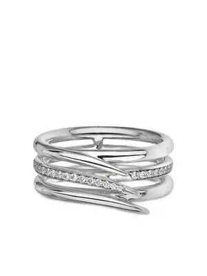 SHAUN LEANE 18k White Gold And Palladium Armis Diamond Ring - Silver