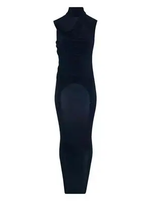 JEAN PAUL GAULTIER Draped High-neck Dress - Blue