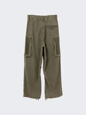 Mihara Yasuhiro Satin Cargo Trousers - Green
