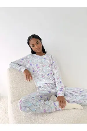 Splendid Holiday Lights Marna Waffle Pj Set