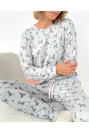 Splendid Holiday Dog Marna Pillowsoft Pj Set - Red