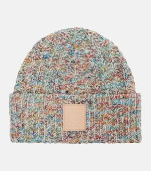 Loewe Logo Wool And Cashmere-blend Beanie - Multicoloured
