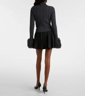 PATOU Cable-knit Wool And Cashmere Sweater - Grey