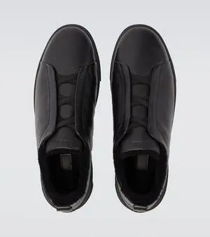 Zegna Triple Stitch Leather Sneakers