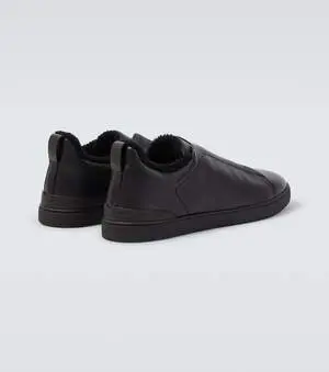 Zegna Triple Stitch Leather Sneakers