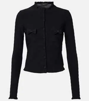 Balenciaga Ruffled Cardigan - Black