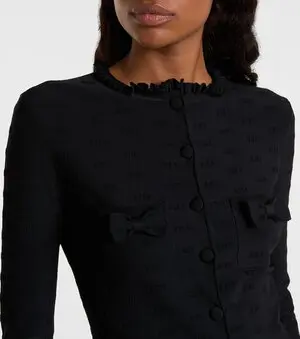 Balenciaga Ruffled Cardigan - Black