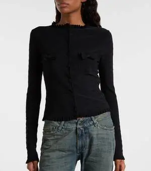 Balenciaga Ruffled Cardigan - Black
