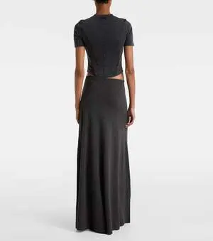 Balenciaga High-rise Wool Maxi Skirt - Grey
