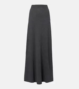 Balenciaga High-rise Wool Maxi Skirt - Grey