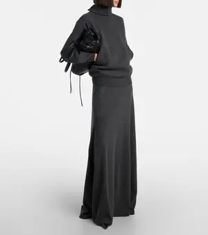 Balenciaga High-rise Wool Maxi Skirt - Grey