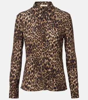 NILI LOTAN Celestine Leopard-print Shirt