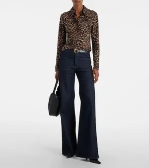 NILI LOTAN Celestine Leopard-print Shirt