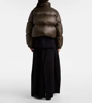 Sacai Layered Wool-trimmed Down Jacket - Green