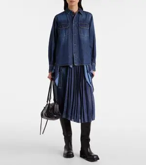 Sacai Denim And Satin Shirt