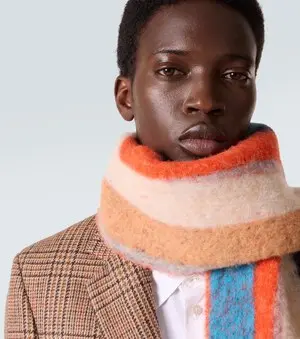 Loewe Fringed Striped Alpaca-blend Scarf - Multicoloured