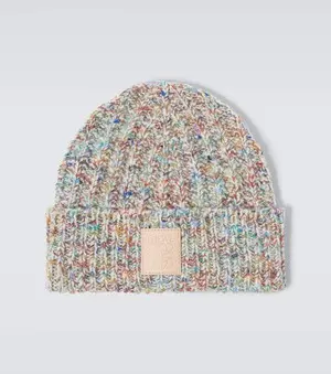 Loewe Anagram Wool And Cashmere-blend Beanie - Multicoloured