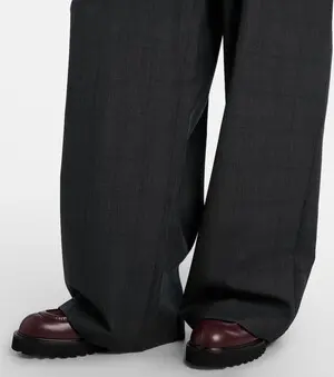 THE FRANKIE SHOP Baxter Plaid Wide-leg Pants