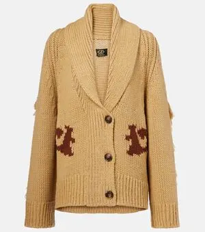 Goldbergh Nora Intarsia Wool-blend Cardigan - Beige