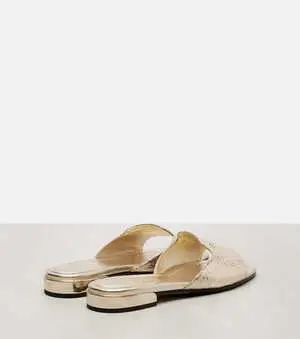 JIMMY CHOO Dina Metallic Slides