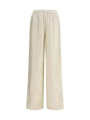 Loulou De Saison Lars Silk Twill Pants - Beige