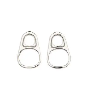 Jean Paul Gaultier Tab Stud Earrings - Silver