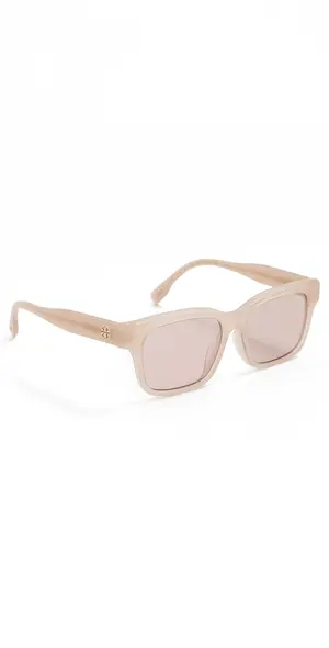 Tory Burch Square Frame Sunglasses - Milky Nude