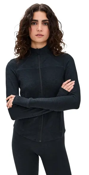 Beyond Yoga Spacedye Trails Active Jacket - Darkest Night