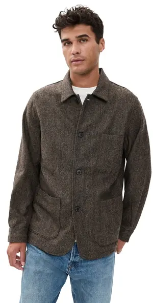 Portuguese Flannel Labura Wool Herringbone Jacket