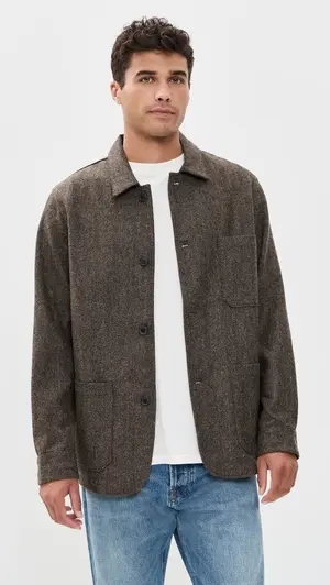 Portuguese Flannel Labura Wool Herringbone Jacket