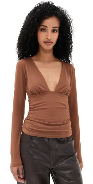 Susana Monaco V-neck Gathered Top
