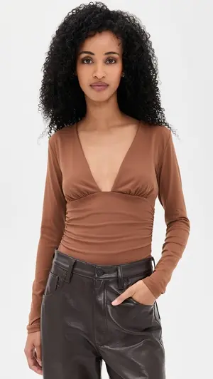 Susana Monaco V-neck Gathered Top