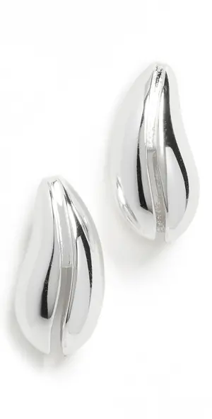 Tory Burch Pierced Stud Earrings - Light Silver