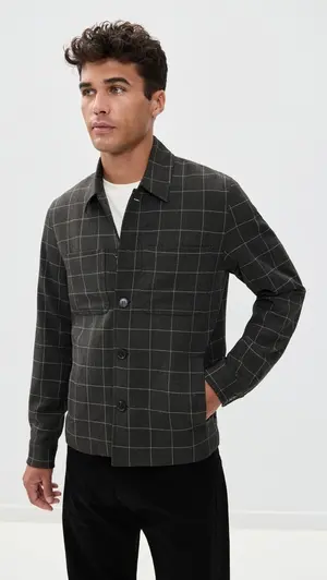 LES DEUX Marseille Check Hybrid Jacket