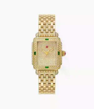 Michele Deco Mid Diamond Pavé Watch - 18k Gold-plated