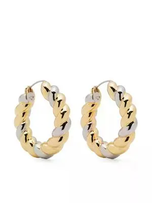 Eddie Borgo Two-tone Rope Hoop Earrings - Silver