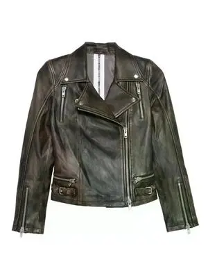 SWORD 6644 Zip-up Leather Jacket