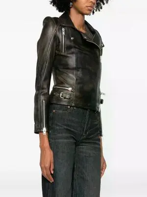 SWORD 6644 Zip-up Leather Jacket