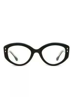 Isabel Marant Rivet-detail Oval-frame Glasses - Black