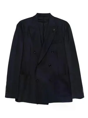 LARDINI Virgin Wool Double-breasted Blazer