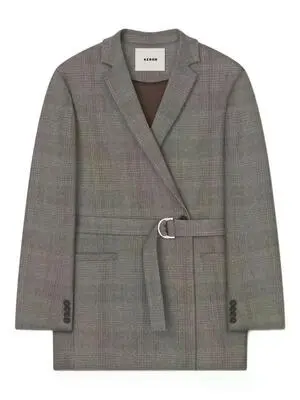 AERON Checked Belted Blazer