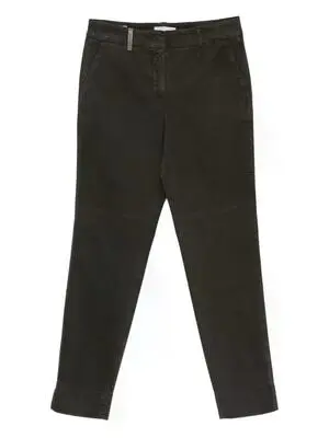 Peserico Logo-detail Cotton Trousers - Brown