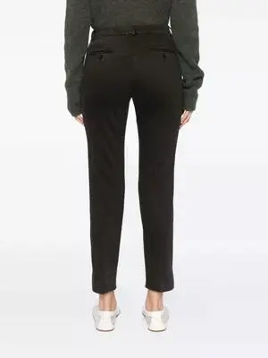 Peserico Logo-detail Cotton Trousers - Brown