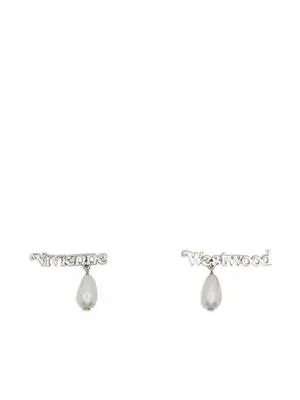 VIVIENNE WESTWOOD Pearl Embellished Drop Earrings - Silver