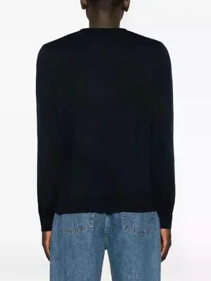 GIUUNO Crew-neck Fine Knit Sweater - Blue