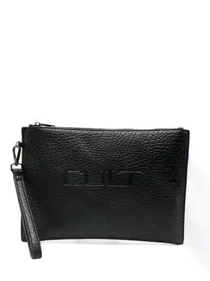 CULT Logo-embossed Zip Clutch - Black